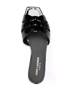 Saint Laurent Tribute Flat Sandals - Black