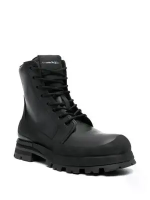 Alexander McQueen Lace-up Leather Boots