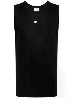 COURREGES Logo-appliqué Top