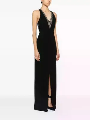 Max Mara Sequin-embellished Maxi Dress - Black