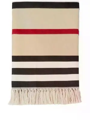 Burberry Icon Stripe Cotton Blanket - Neutrals