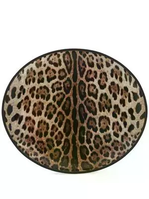 Dolce & Gabbana Porcelain Leopard-print Platter - Brown