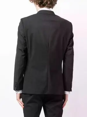 BOSS Single-breasted Stretch-wool Blazer - Black