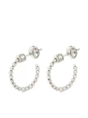 OFFICINA BERNARDI 18kt White Gold Hoop Earrings With Diamonds - Silver