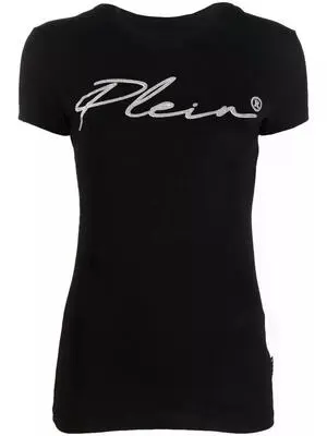 Philipp Plein Crystal-embellished Logo Cotton T-shirt - Black