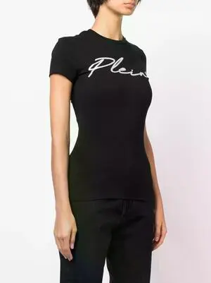 Philipp Plein Crystal-embellished Logo Cotton T-shirt - Black