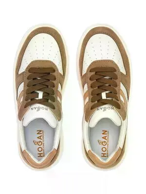 Hogan Logo-embellished Leather Sneakers - Brown