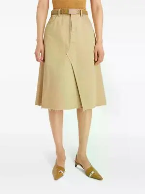 Tory Burch Deconstructed Denim Midi Skirt