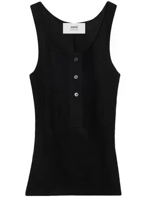AMI Paris Ribbed Cotton Tank Top