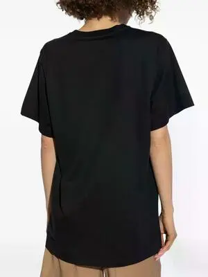 Max Mara Monogram-embroidered Cotton T-shirt - Black