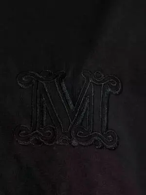 Max Mara Monogram-embroidered Cotton T-shirt - Black