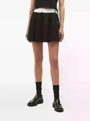 B+AB Cotton-blend A-line Skirt With Drawstring Waist