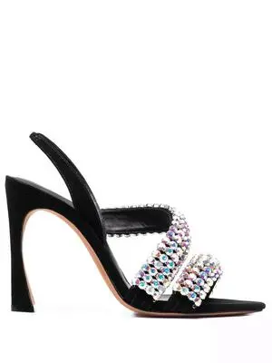 ALEXANDRE BIRMAN Crystal-embellished Leather Sandals
