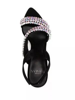ALEXANDRE BIRMAN Crystal-embellished Leather Sandals