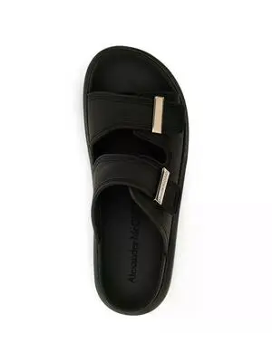 Alexander McQueen Logo-engraved Slides - Black
