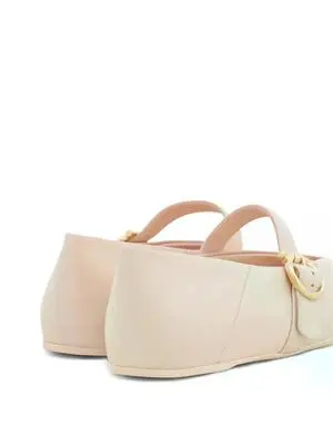 FERRAGAMO Gancini-buckle Ballet Flats - Neutrals