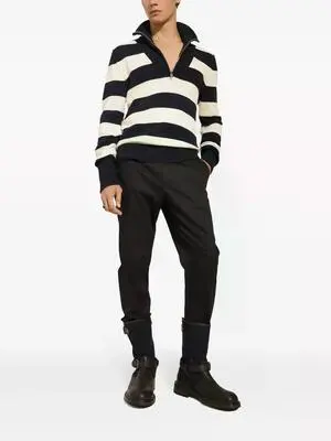 Dolce & Gabbana Slim-cut Cotton Trousers - Blue