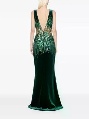SAIID KOBEISY Sequin Velvet Dress