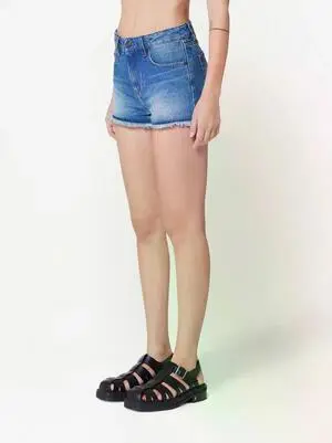 AMI Paris Frayed Denim Mini Shorts