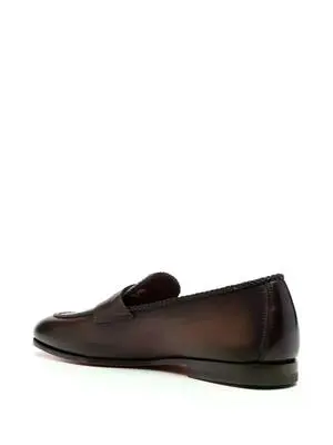 Santoni Calf Leather Penny Loafers