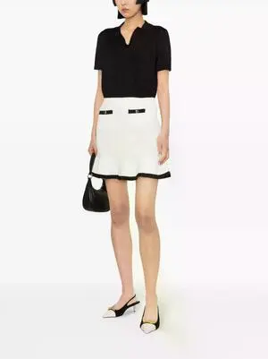 SELF-PORTRAIT Sequinned Crochet Knit Miniskirt