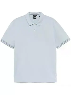BOSS Striped-trim Polo Shirt - Blue