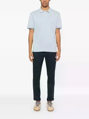 BOSS Striped-trim Polo Shirt - Blue