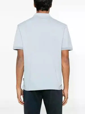 BOSS Striped-trim Polo Shirt - Blue
