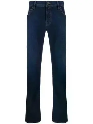 Jacob Cohen Logo Patch Mid-rise Jeans - Blue