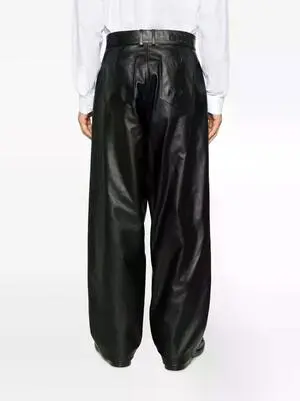 Gcds Wide-leg Leather Trousers