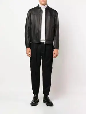 Brioni Zip-front Leather Jacket