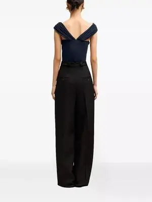 AMI Paris Draped-design Cotton-blend Top