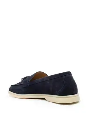 SCAROSSO Leandro Tassel-detail Suede Loafers - Blue