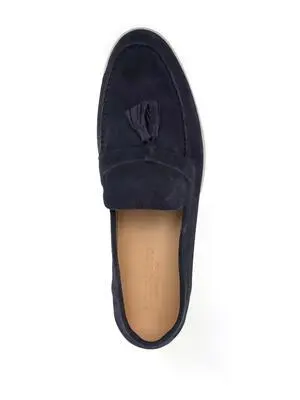 SCAROSSO Leandro Tassel-detail Suede Loafers - Blue