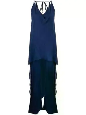 Alberta Ferretti Cowl Neck High-low Dress - Blue