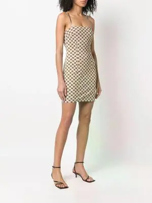 MISBHV Monogram-print Minidress - Neutrals