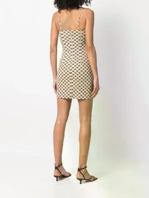 MISBHV Monogram-print Minidress - Neutrals