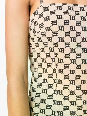 MISBHV Monogram-print Minidress - Neutrals