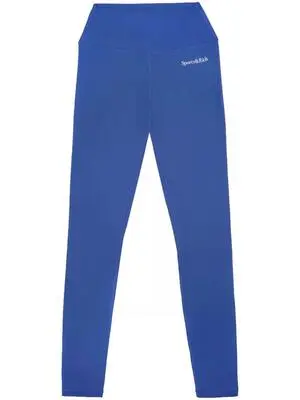 SPORTY & RICH Logo-print High-waisted Leggings - Blue