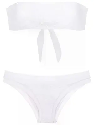 AMIR SLAMA Textured Bandeau Bikini - White