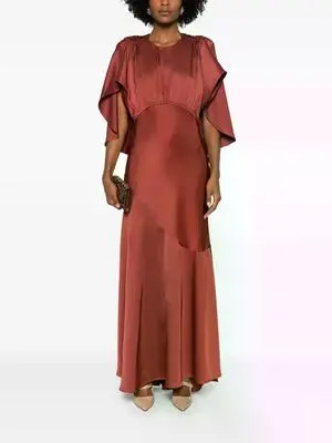 Zimmermann Cape-insert Round-neck Maxi Dress