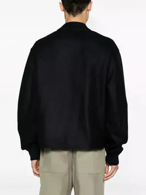 JIL SANDER Zip-up Wool Bomber Jacket - Blue