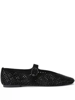 Kurt Geiger Mayfair Ballet Flats With Crystal Embellishments - Black