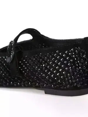 Kurt Geiger Mayfair Ballet Flats With Crystal Embellishments - Black