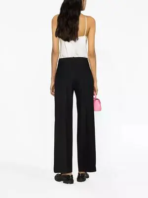 Maje High-waist Flared Wool Blend Trousers