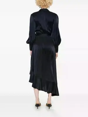 Zimmermann Silk Wrap Midi Dress - Blue