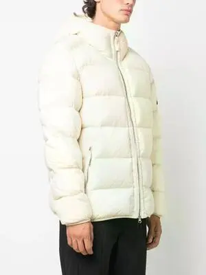 Stone Island Feather Down Hooded Coat - Neutrals