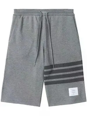 Thom Browne Cotton Striped Track Shorts - Grey