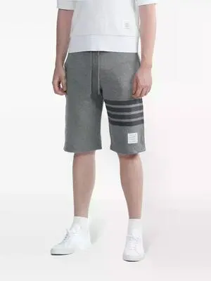 Thom Browne Cotton Striped Track Shorts - Grey
