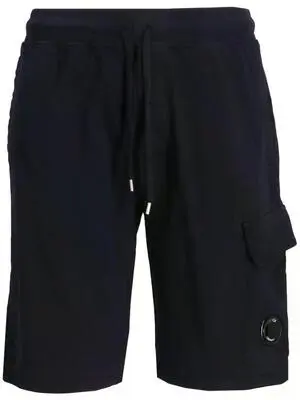C.P. COMPANY Lens-detail Fleece Track Shorts - Blue